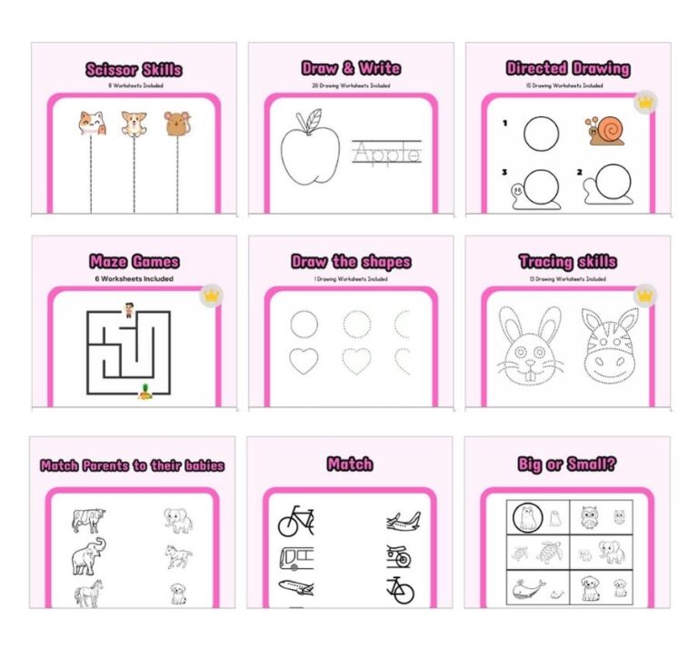 Free Printable Worksheets for Preschool, Nursery, LKG & UKG